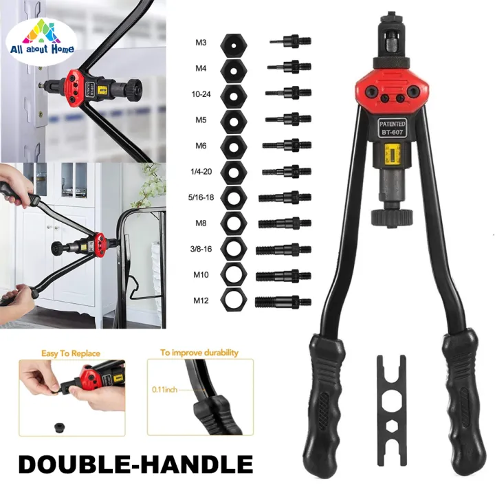 ABH Easy Automatic Rivet Tool Set Manual Riveting Tool Pull Cap Heavy ...