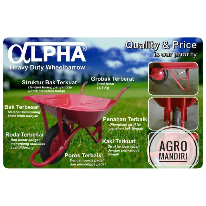 Gerobak Dorong / Sorong Proyek Perkebunan / Pasir / Batu Merk Alpha ...