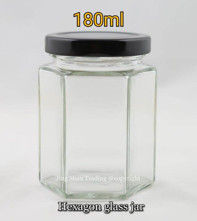 [99pcs]180ml Hexagon Glass Jar/botol kaca/door gift jar/food jar.小玻璃罐 (Wholesale) | Lazada