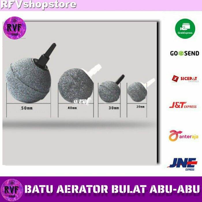 AIRSTONE JUMBO 5 cm abu abu batu aerator air stone bulat aquascape | Lazada Indonesia