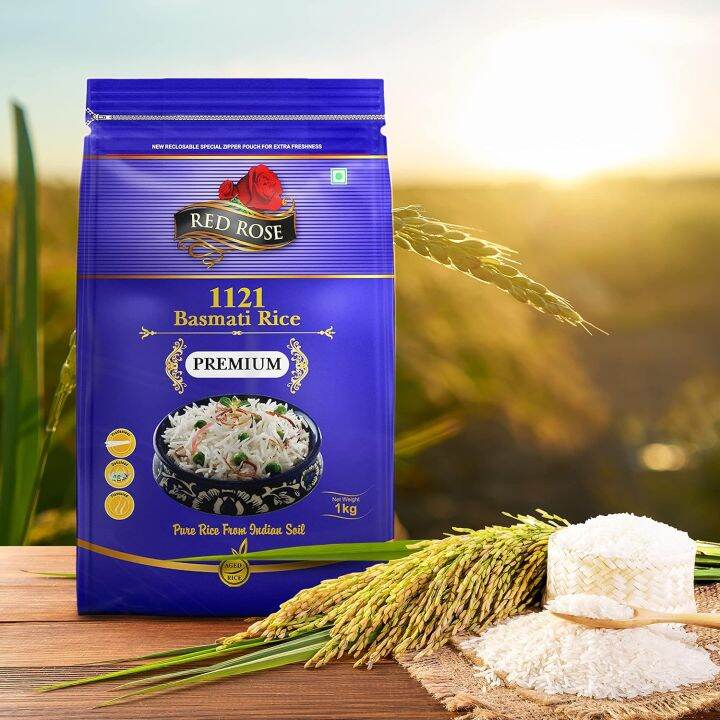 Red Rose Premium Basmati Rice, Perfectly Aged, Rich Aroma, Best Indian ...