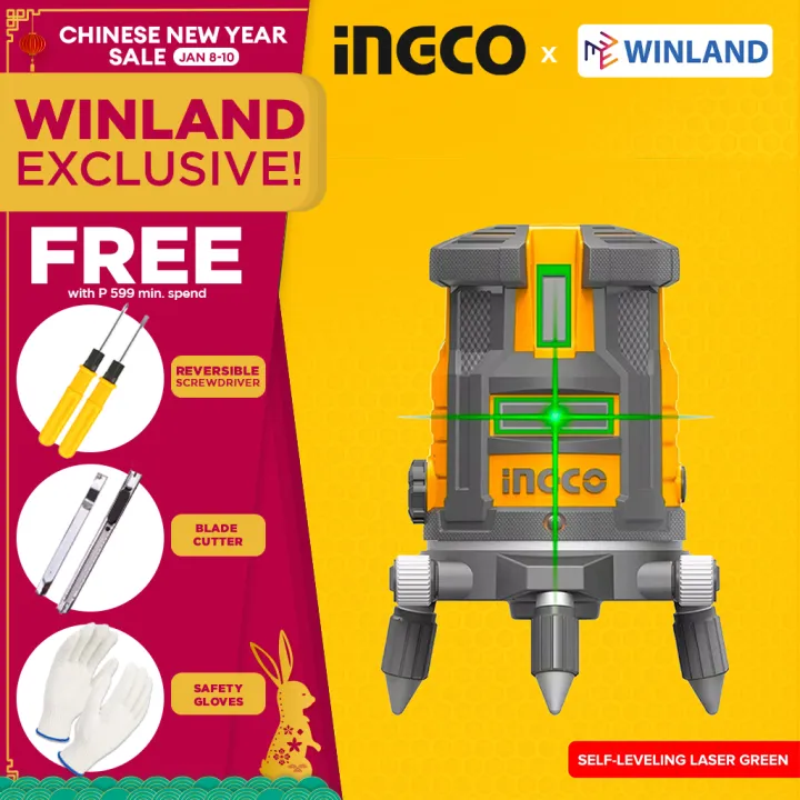 INGCO by Winland Self-Leveling Line Laser Green Laser Beams 0~20m ...