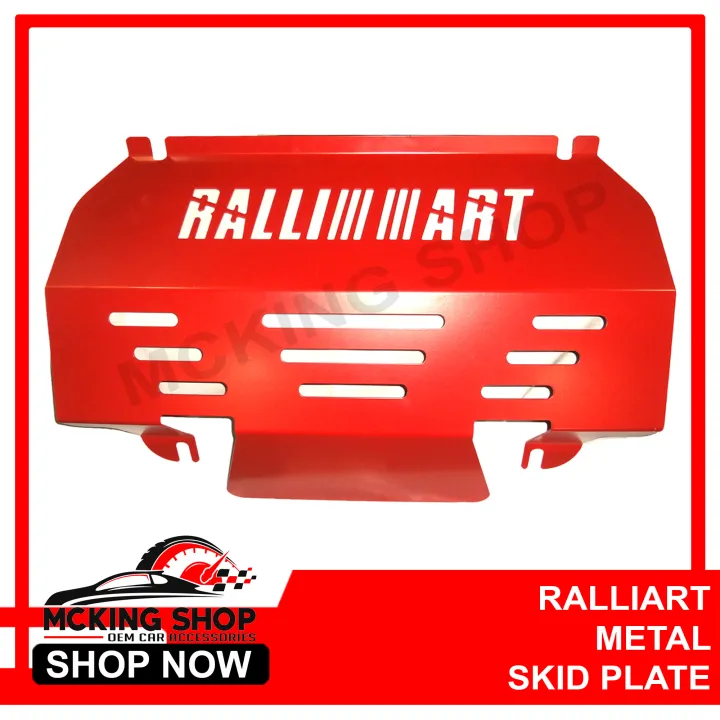 Ralliart Metal Skid Plate for Mitsubishi Strada Triton 2016-2021 (Red ...