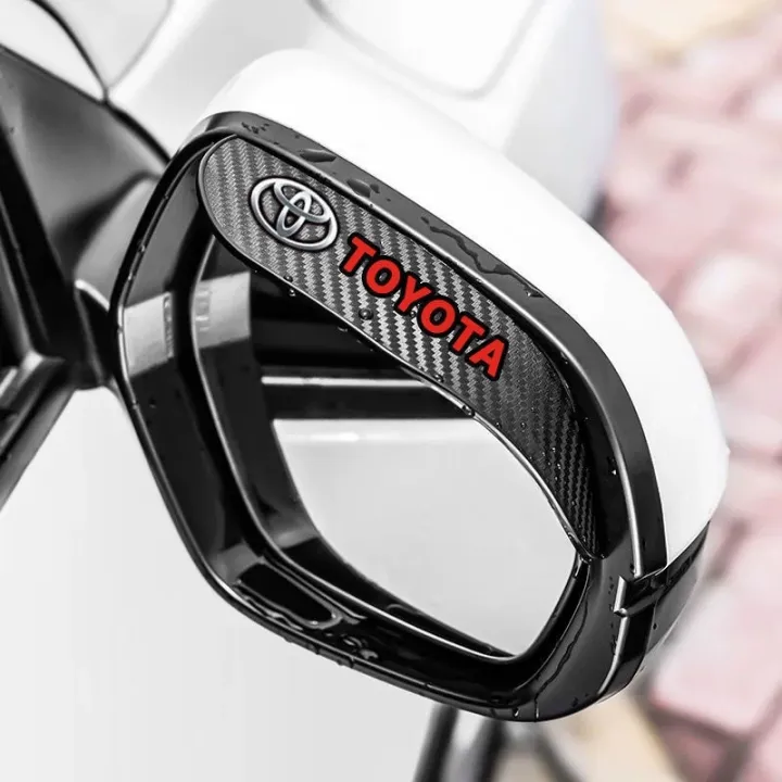 TOYOTA】2PCS Car Rearview Mirror Rain Protector Auto Carbon Fiber Rear ...