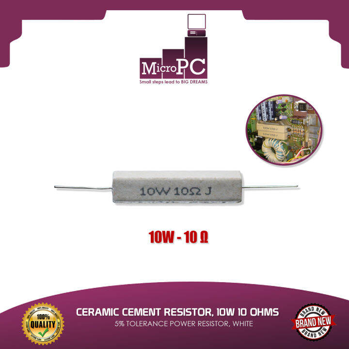 CERAMIC CEMENT RESISTOR, 10W 10 OHMS, 5% TOLERANCE POWER RESISTOR ...