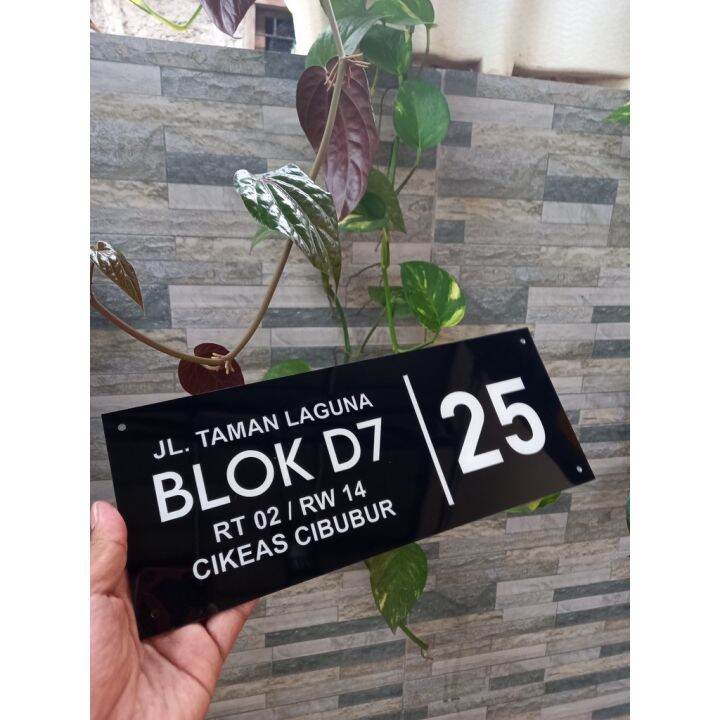 Custom Nomor Rumah Acrylic | Papan Alamat Akrilik Minimalis 30 X 12 CM ...