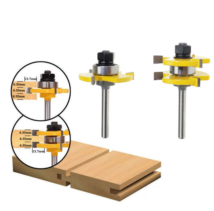 【COD + local seller】(2Pcs)Tongue and Groove Set,Router Bit Set,Wood ...