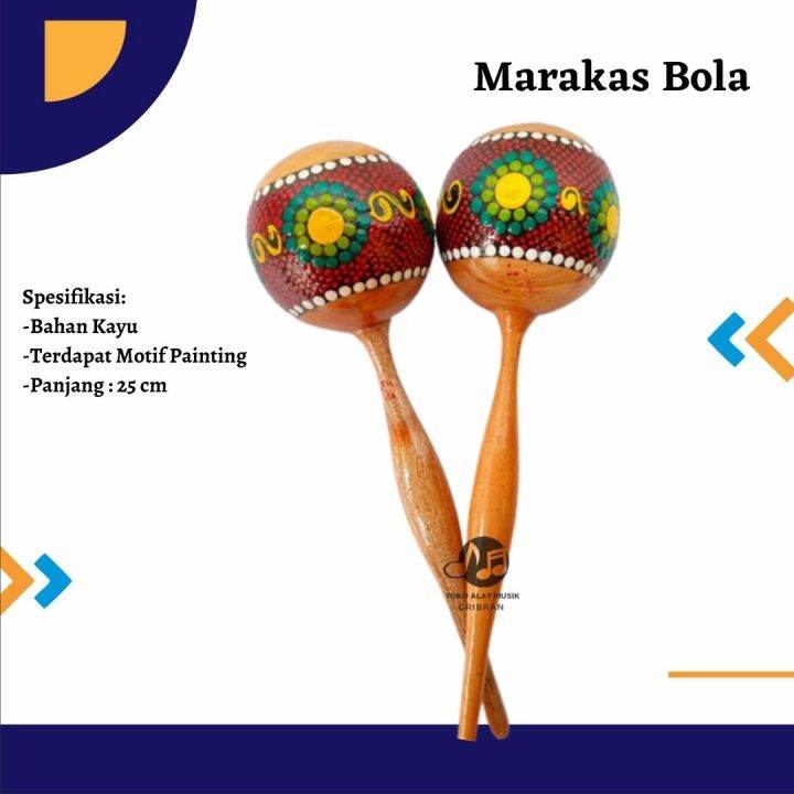 Marakas Gagang Kayu Mahoni Jepara Shaker Maracas Perkusi Alat musik Tradisonal | Lazada Indonesia