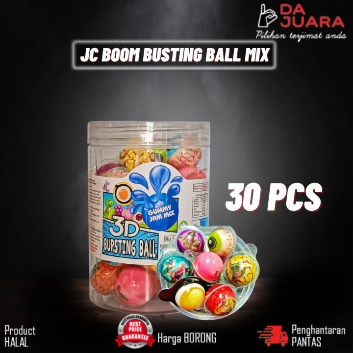 JC BOOM BURSTING BALL MIX (GUMMY) 30PCS PER BOTTLE 330G | Lazada