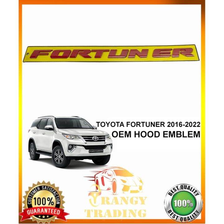 Toyota Fortuner 2016 to 2023 OEM Hood Emblem Red with sticker guide ...