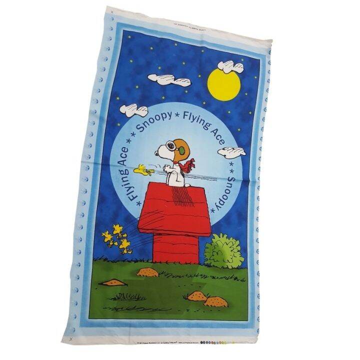 60x110cm Designer Panel Cotton Fabric Snoopy Flying Ace; Patchwork ...