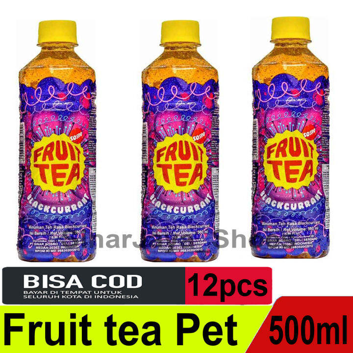 Minuman Viral Fruit Tea Sosro Blackcurrant pet 500 ml isi 12 pcs ...