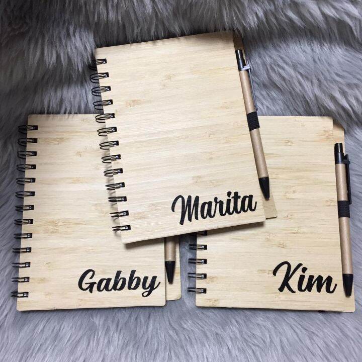 Personalized Bamboo Notebook with Name (DM us the details) | Lazada PH