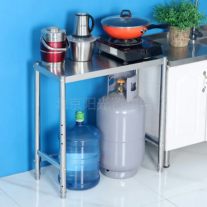 Gas Cylinder Kitchen Stainless Steel Storage Rack Storage Table Single ...