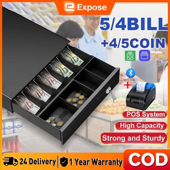 ♬Expose Cash box with lock Cash Drawer Bluetooth Thermal Printer with ...