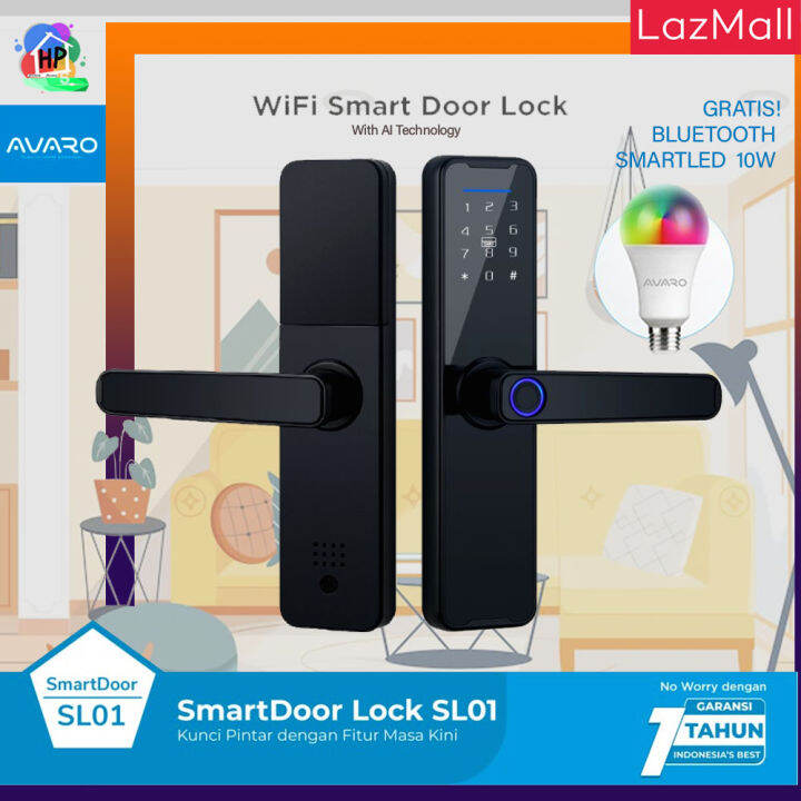 AVARO Smart Door Lock Avaro SL01 FREE Smart LED 10 watt BT Garansi Resmi 1 Tahun | Lazada Indonesia