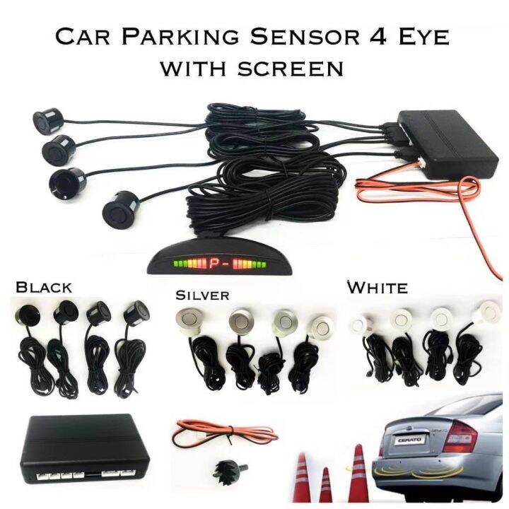 CAR PARKING SENSOR 4 EYE WITH SCREEN REVERSE ASSISTANCE BACK-UP RADAR ...