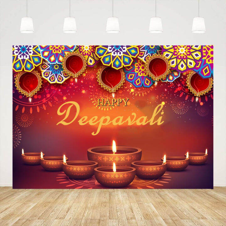 Happy Deepavali Photography Backdrop banner 8x6ft India Diwali Candle ...