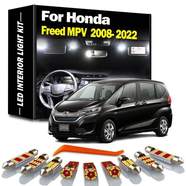 หลอดไฟ LED ภายใน10ชิ้นสำหรับรถยนต์ฮอนด้า Freed MPV 2008 2009-2016 2018 ...