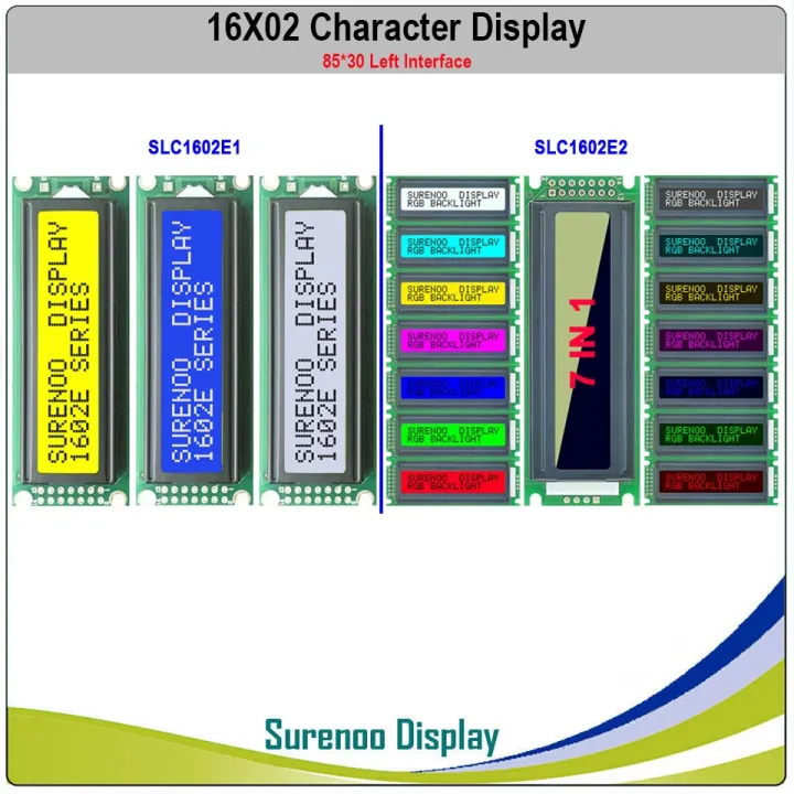 Left Interface 162 16X2 1602 Character LCD Module Display Screen LCM Yellow Green Blue with LED ...