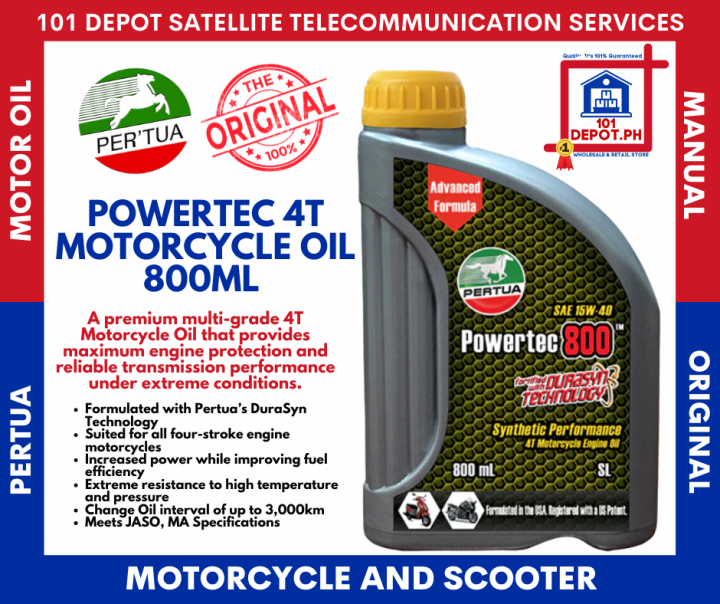 PERTUA POWERTEC 4T MOTORCYCLE OIL 800ML + FREE ITEM FOR EVERY 3PCS ...