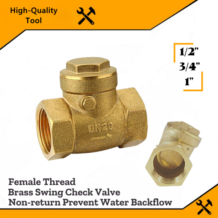 Brass Swing Check Valve 1/2" ,3/4" ,1" Female Thread Non-return high quality | Lazada PH