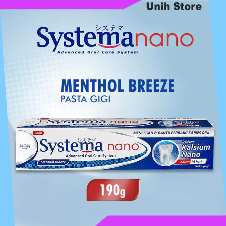 Toothpaste Systema Nano Menthol Breeze 190g Pasta Gigi Dewasa Cegah Bau ...