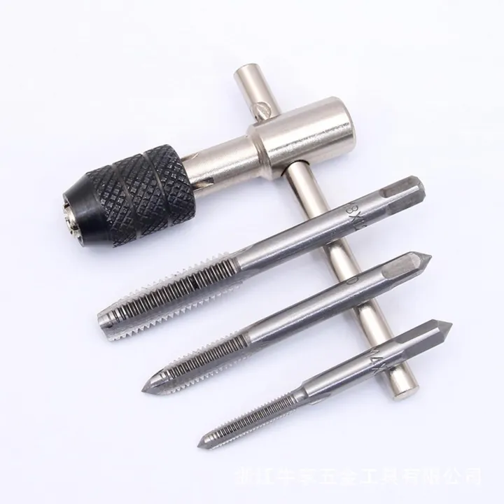 6PCS Set Screw Tap & T-shaped Wrench Threading Tapping Hand Tool Kit ...