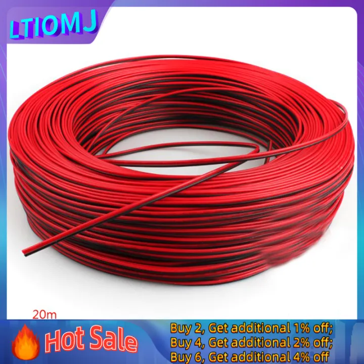 10m LED Cables 2 Pin LED Strip Cable 22AWG 2 Core Red Black Electrical ...