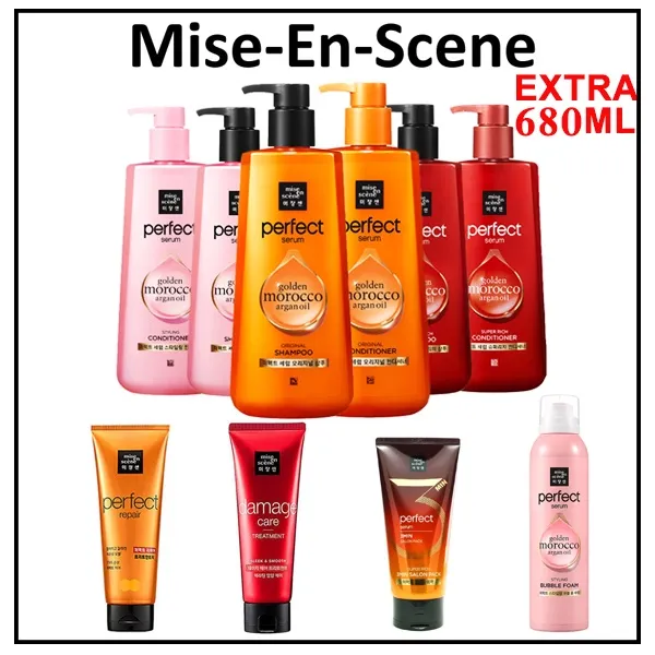 ☼680 ml Mise En Scene Shampoo Conditioner แชมพู ครีมนวด ทรีทเมนต์ บำรุง ...