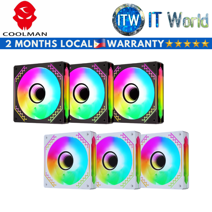 Coolman CM-03 Infinity Mirror LED ARGB Cooling Fans - 3 in 1 Pack ...