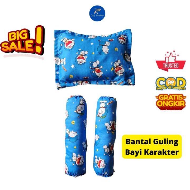 Bantal Guling Bayi Set Untuk Newborn Motif Karakter Kartun Doraemon ...