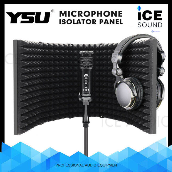 5 Panel Foldable Studio Microphone Isolation Shield Recording Sound ...