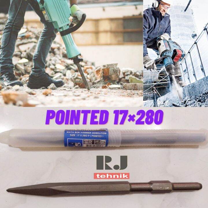 Mata Bor Jack Hammer Bobok Betel Pahat Beton Pointed Lancip 17×280 ...