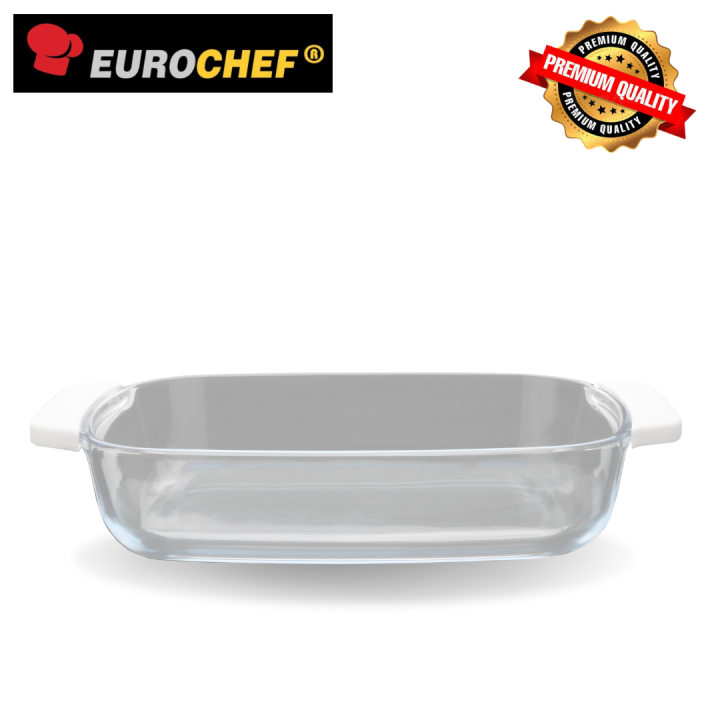 Eurochef 2L & 2.9L Borosilicate Glass Large Rectangular Baking Tray ...