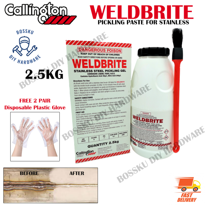 CALLINGTON Weldbrite 2.5KG Stainless Steel Pickling Paste Gel Cleaning ...