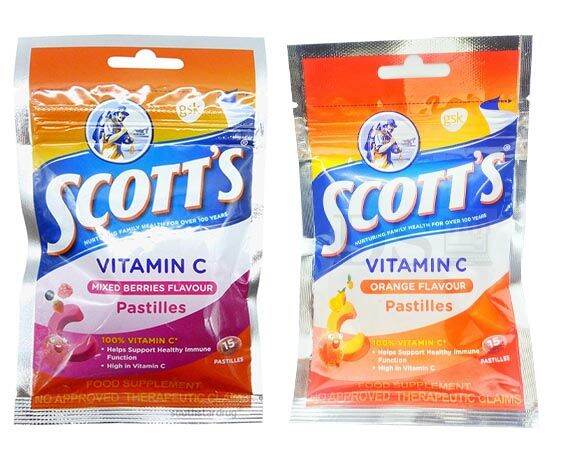 Scott's Pastilles Kid Vitamin C Mixed Berries Flavor 15 Pastilles ...