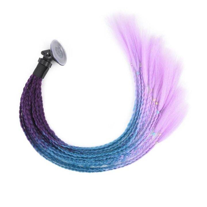 CHUAN untuk wanita helm ekor kuda gradien gimbal aksesoris helm sepeda ...