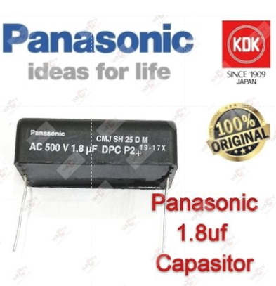 WSS BM Panasonic Capacitor 1.8uf 500v CBB61 Solder types Kapasitor Ceiling Fan Motor Running ...