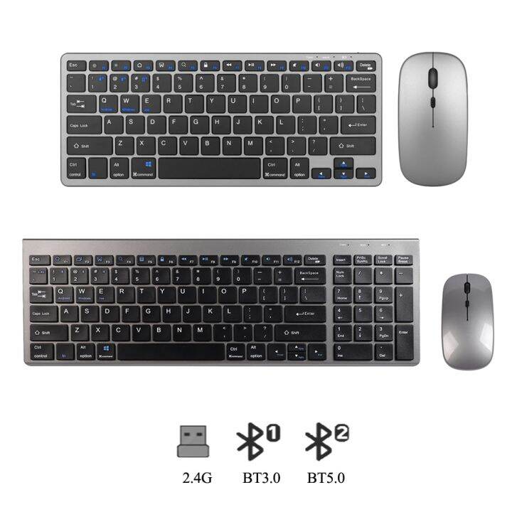 3-Mode Wireless Bluetooth Keyboard With Numeric Keypad Silent Mini ...