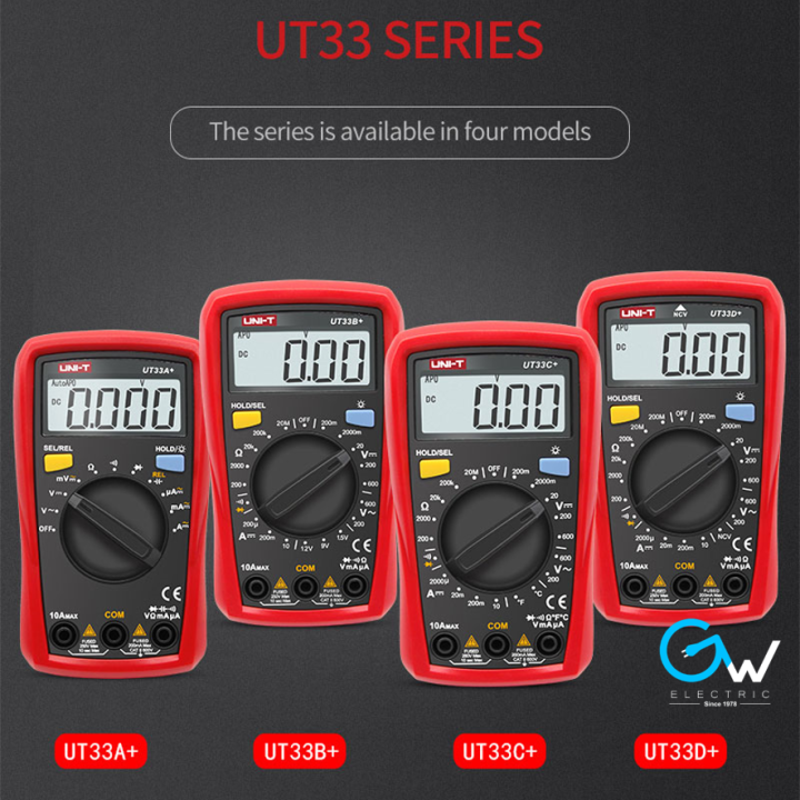 UNI-T UT33A+ UT33B+ UT33C+ UT33D+ Palm Size Digital Multimeter With ...