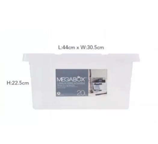 Megabox Storage Box Storage container Organizer Easy clean Stackable Durable 20L | Lazada PH