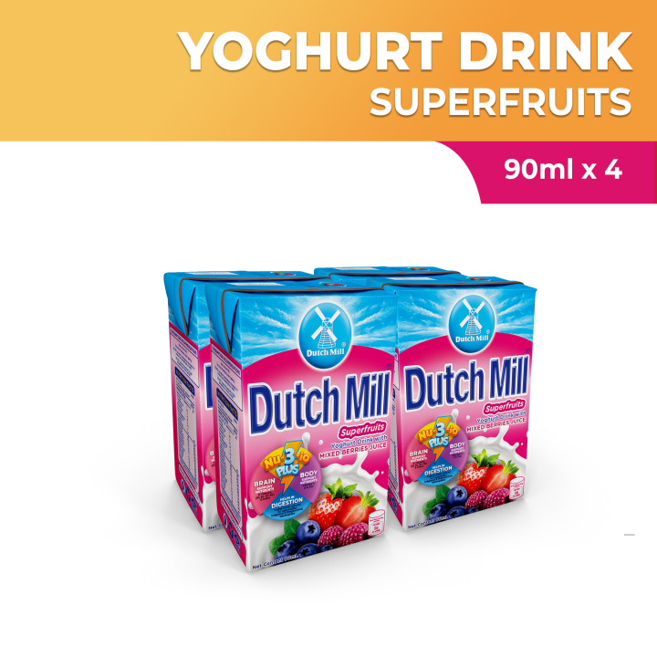Dutch Mill UHT Yoghurt Drink Superfruits Saverspack with 4 Mixed ...