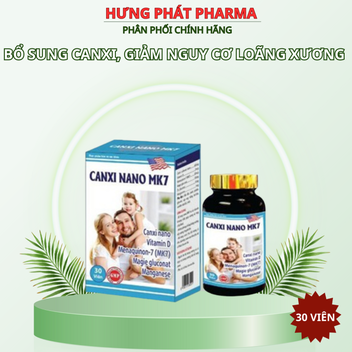 Viên uống Canxi Nano MK7 D3 Glucosamin bổ sung canxi, giúp tăng chiều cao, giảm nguy cơ loãng ...