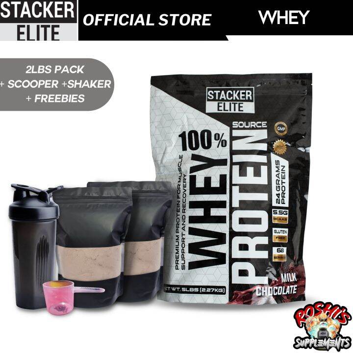 STACKER ELITE 100% WHEY PROTEIN | Muscle Support and Recovery 1LB OR ...