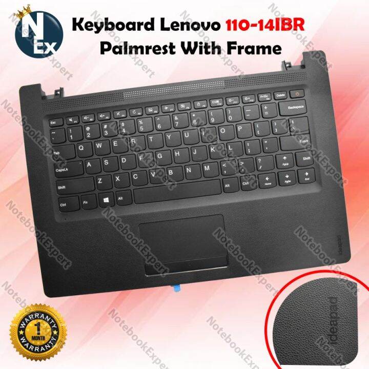 Keyboard Lenovo Ideapad 110-14 110-14ibr 110-14isk Palmrest With Frame ...