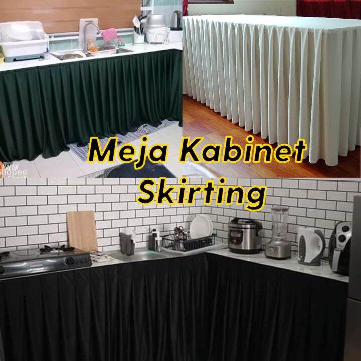 Skirting Langsir Kabinet Dapur Meja Mesyuarat Sekolah Kain JC Jersey ...