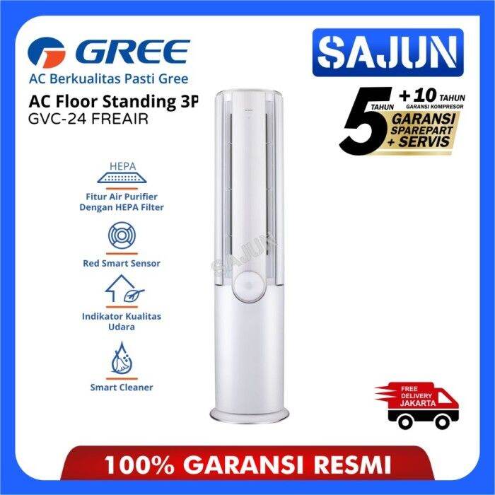 GREE AC Floor Standing 3PK GVC-24 FREAIR R32 HEPA Filter Purifier ...