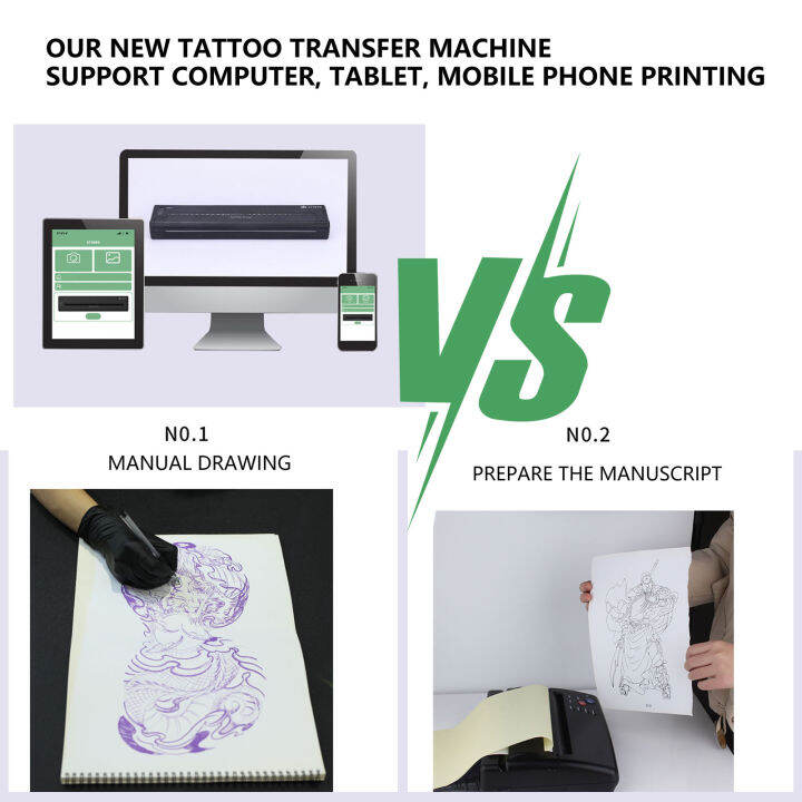 Thermal Tattoo Transfer Copier Tattoo Transfer Stencil Machine 1200mAh ...