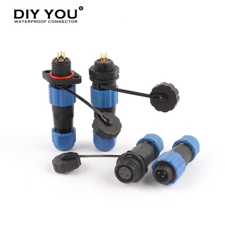 SP13 IP68 Waterproof Connector Nut/Flange/Docking TYPE Male Plug Female ...